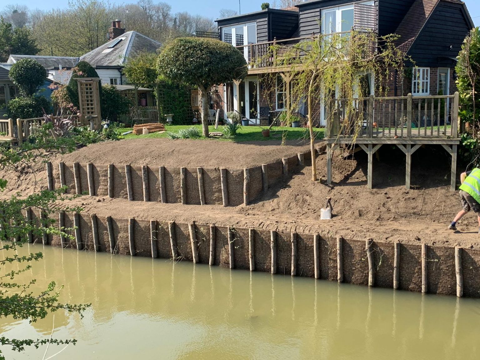 River Brede - Geotechnical bank stabilisation - Cain Bio Engineering