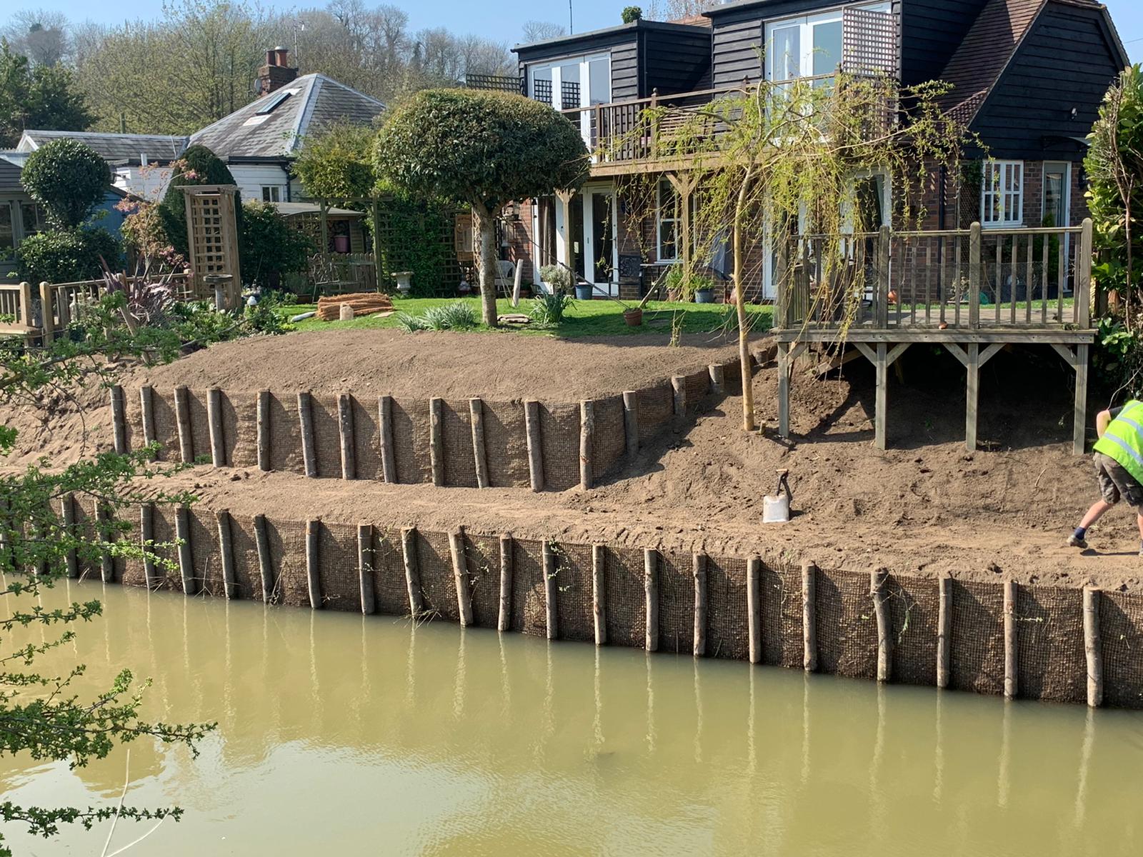 River Brede - Geotechnical bank stabilisation - Cain Bio Engineering